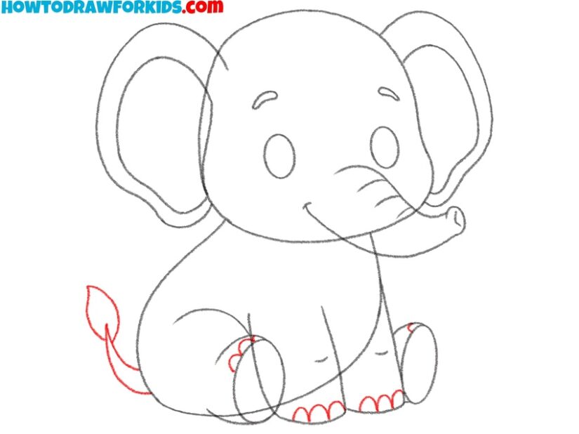 How to Draw a Baby Elephant - Easy Drawing Tutorial For Kids