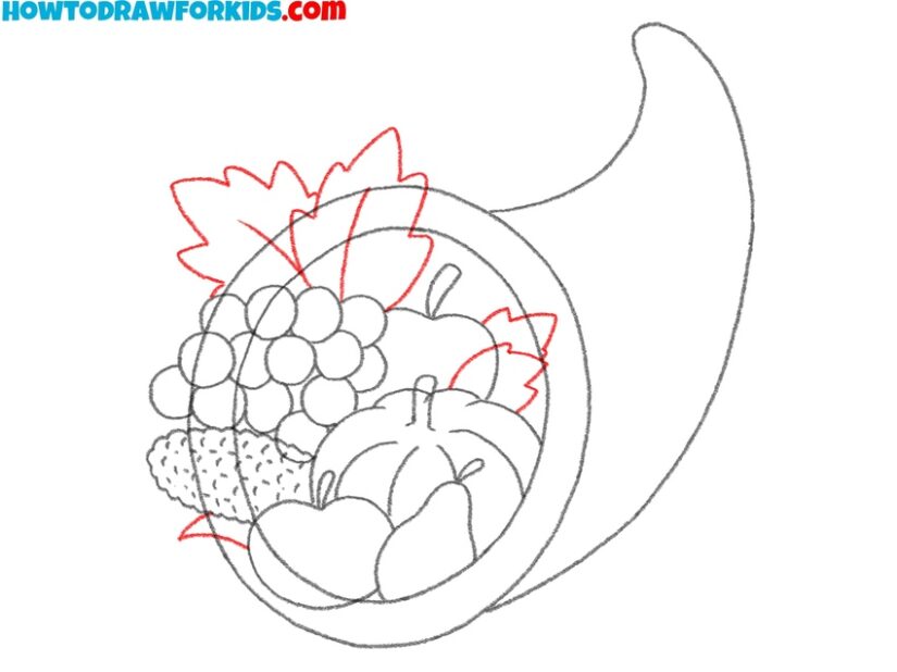 How to Draw a Cornucopia - Easy Drawing Tutorial For Kids