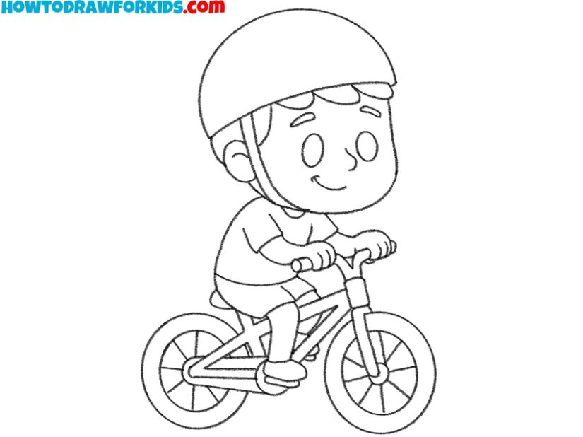 How to Draw a Kid on a Bike - Easy Drawing Tutorial For Kids