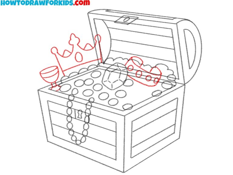 How to Draw a Treasure Chest - Easy Drawing Tutorial For Kids