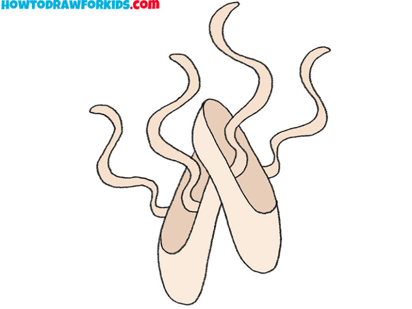 How to Draw Ballet Shoes - Easy Drawing Tutorial For Kids