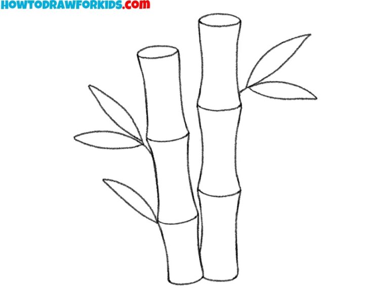 How to Draw Bamboo - Easy Drawing Tutorial For Kids