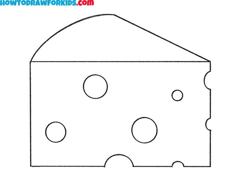 How to Draw Cheese - Easy Drawing Tutorial For Kids