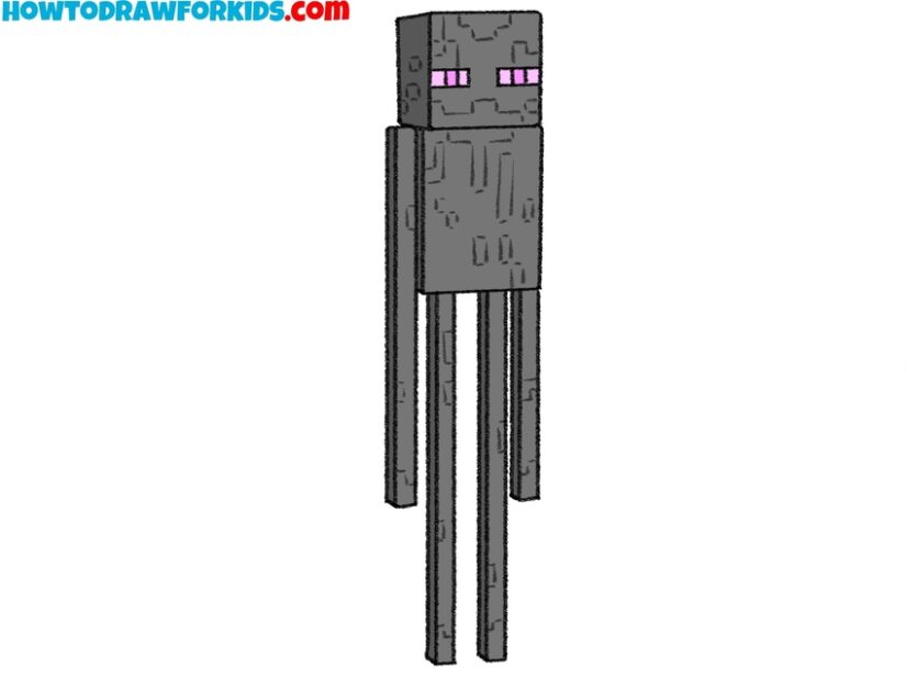 How to Draw Enderman - Easy Drawing Tutorial For Kids