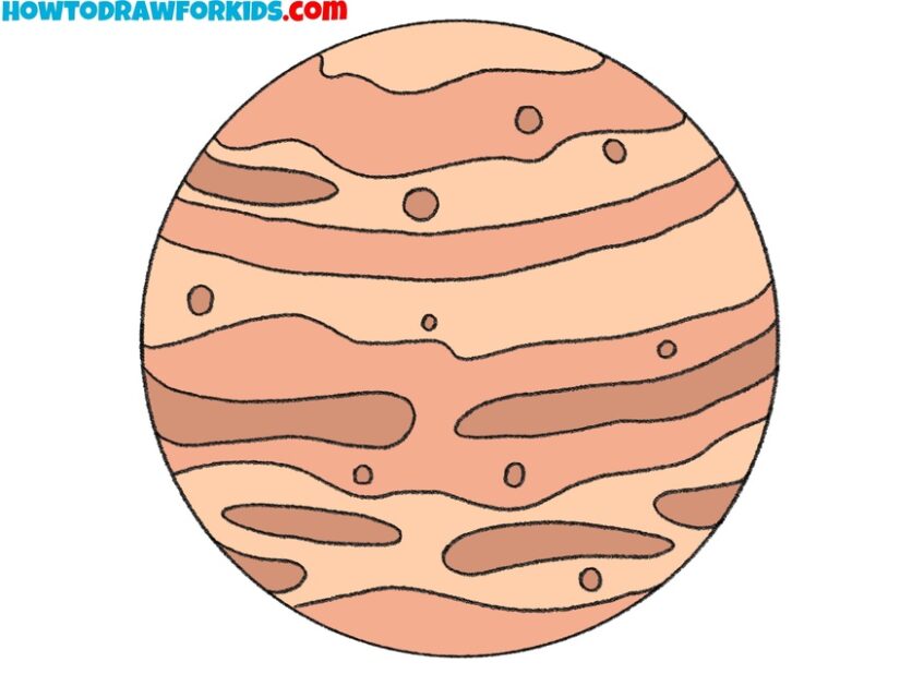 How to Draw Jupiter - Easy Drawing Tutorial For Kids