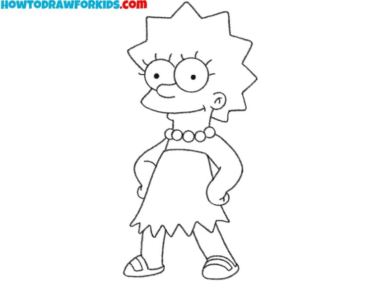 How to Draw Lisa Simpson - Easy Drawing Tutorial For Kids