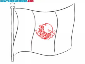 How to Draw The Mexican Flag - Easy Drawing Tutorial For Kids
