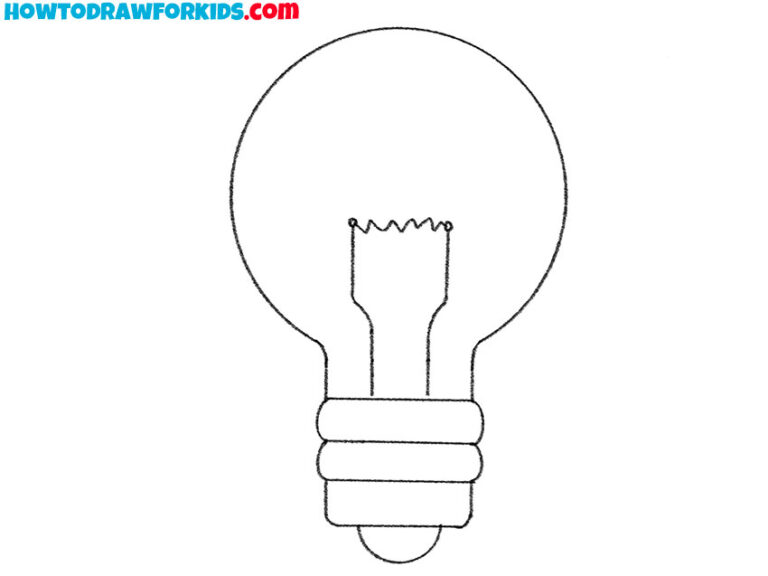 How to Draw a Light Bulb - Easy Drawing Tutorial For Kids