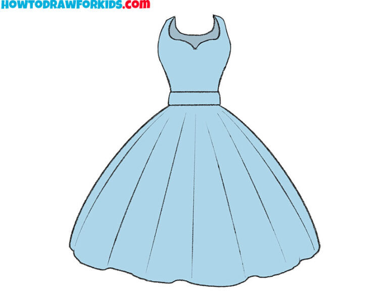 How to Draw a Dress - Easy Drawing Tutorial For Kids