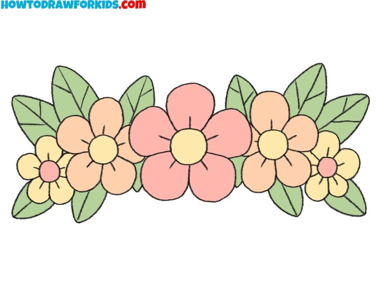 How to Draw a Flower Crown - Easy Drawing Tutorial For Kids