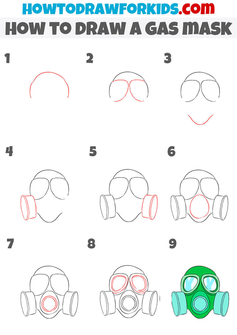 How to Draw a Gas Mask - Easy Drawing Tutorial For Kids