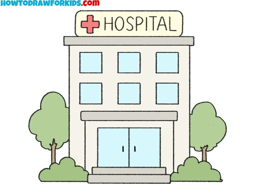 How to Draw a Hospital - Easy Drawing Tutorial For Kids