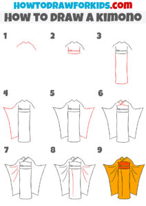 How to Draw a Kimono - Easy Drawing Tutorial For Kids