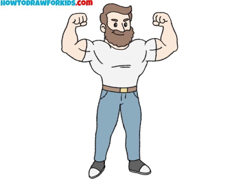 How to Draw a Muscular Man - Easy Drawing Tutorial For Kids