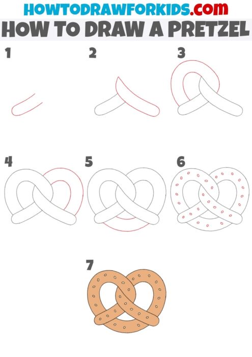 How to Draw a Pretzel - Easy Drawing Tutorial For Kids
