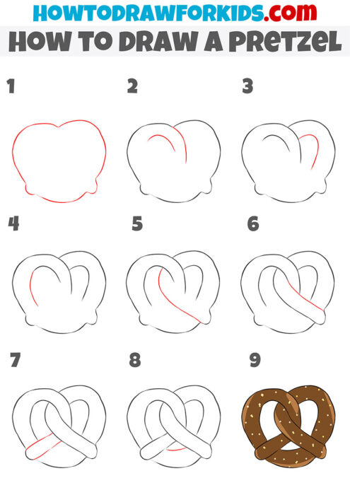 How to Draw a Pretzel - Easy Drawing Tutorial For Kids