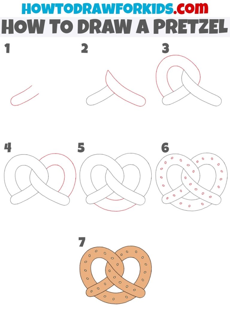 How to Draw a Pretzel - Easy Drawing Tutorial For Kids