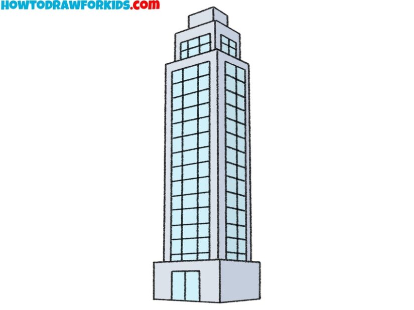 How to Draw a Skyscraper - Easy Drawing Tutorial For Kids