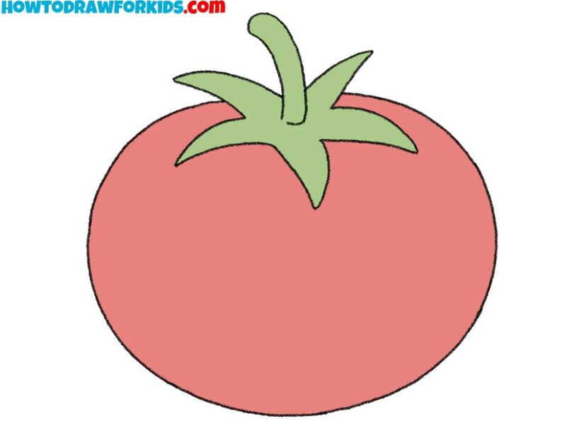 How to Draw a Tomato - Easy Drawing Tutorial For Kids
