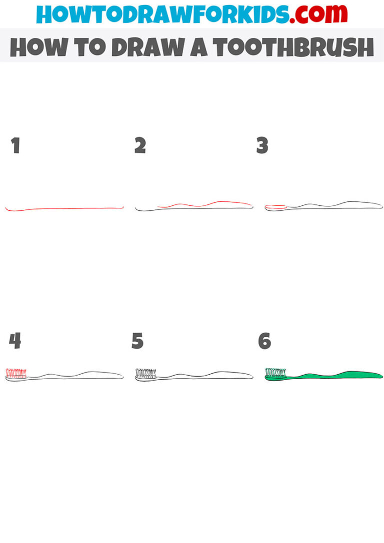 How to Draw a Toothbrush - Easy Drawing Tutorial For Kids