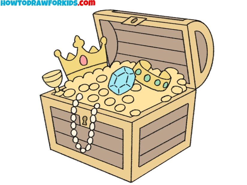 How to Draw a Treasure Chest - Easy Drawing Tutorial For Kids