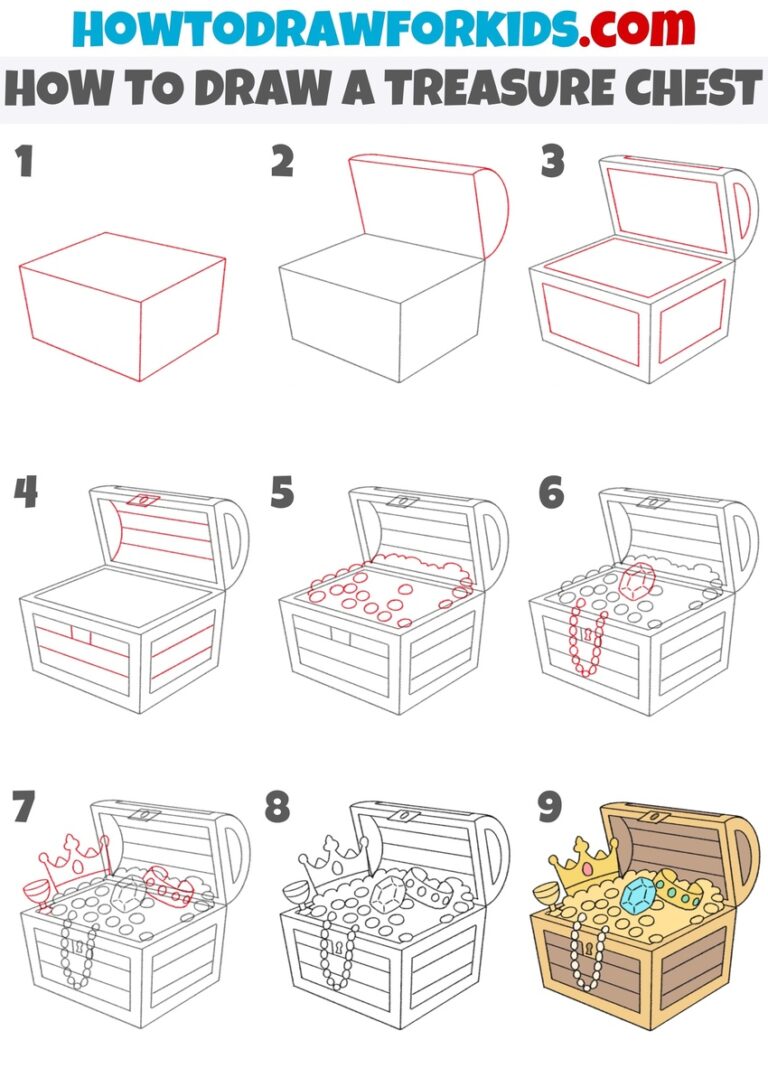 How to Draw a Treasure Chest - Easy Drawing Tutorial For Kids