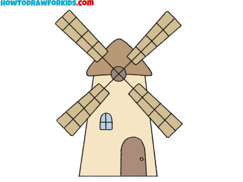 How to Draw a Windmill - Easy Drawing Tutorial For Kids