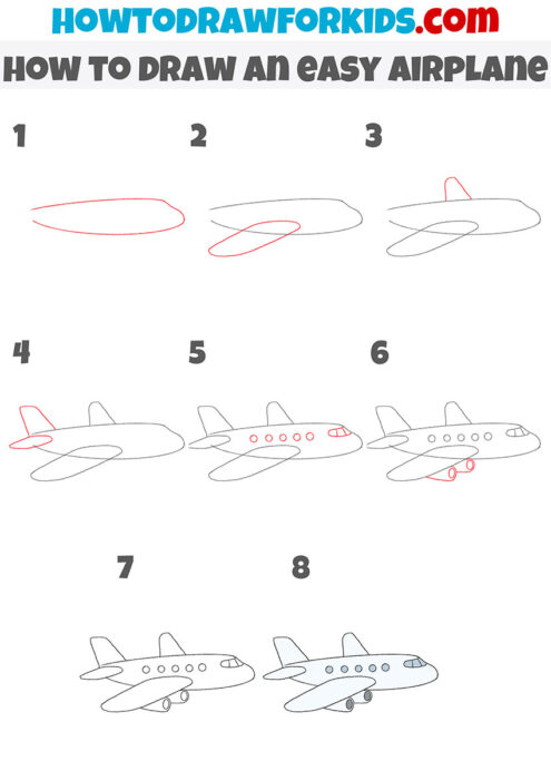 How to Draw an Airplane - Easy Drawing Tutorial For Kids