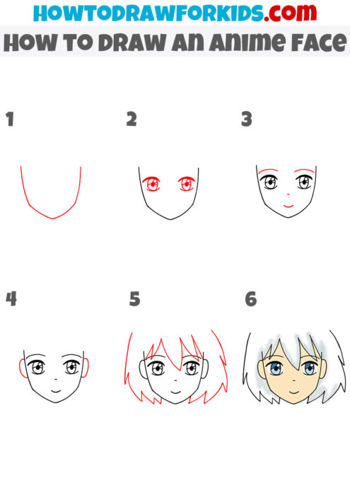 How to Draw an Anime Face - Easy Drawing Tutorial For Kids