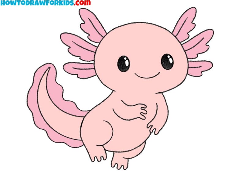 How to Draw an Axolotl - Easy Drawing Tutorial For Kids