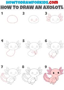 How to Draw an Axolotl - Easy Drawing Tutorial For Kids