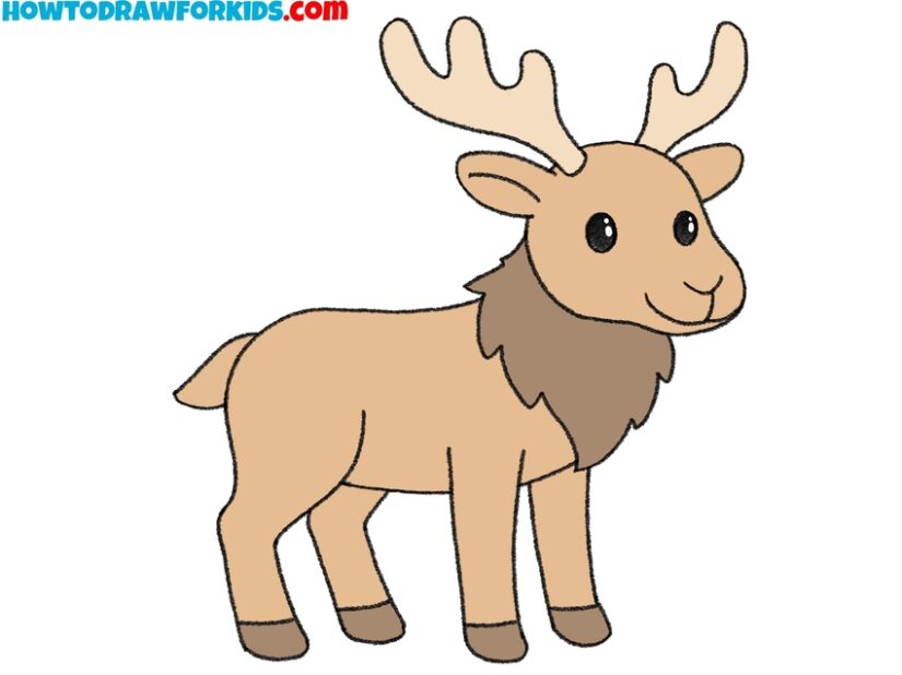 How to Draw an Elk - Easy Drawing Tutorial For Kids