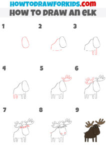 How to Draw an Elk - Easy Drawing Tutorial For Kids