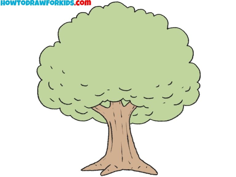 How to Draw an Oak Tree - Easy Drawing Tutorial For Kids