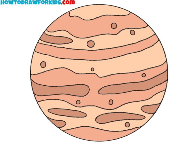 How to Draw Jupiter - Easy Drawing Tutorial For Kids