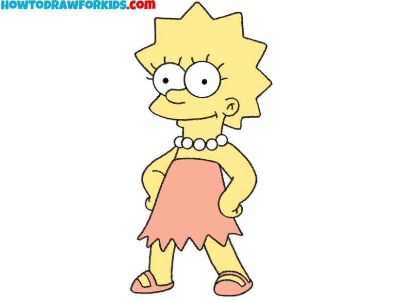 How to Draw Lisa Simpson - Easy Drawing Tutorial For Kids