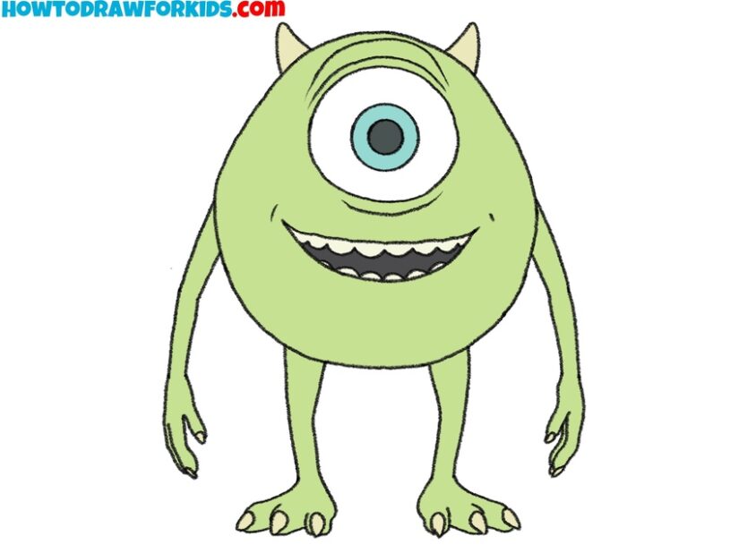 How to Draw Mike Wazowski - Easy Drawing Tutorial For Kids