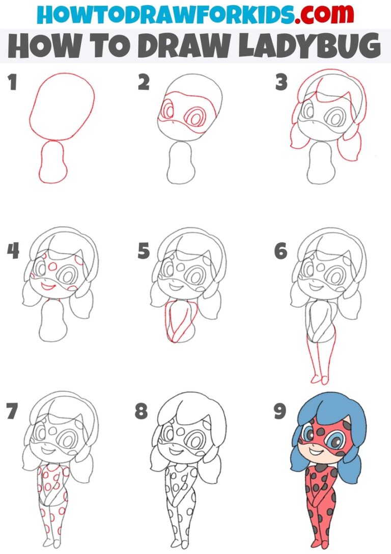 How to Draw Miraculous Ladybug - Easy Drawing Tutorial For Kids