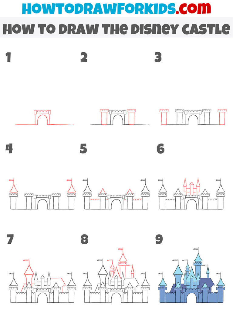 How to Draw the Disney Castle - Easy Drawing Tutorial For Kids