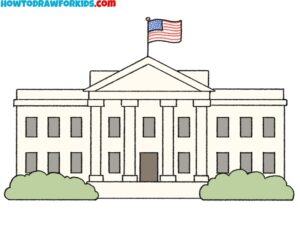 How to Draw the White House - Easy Drawing Tutorial For Kids