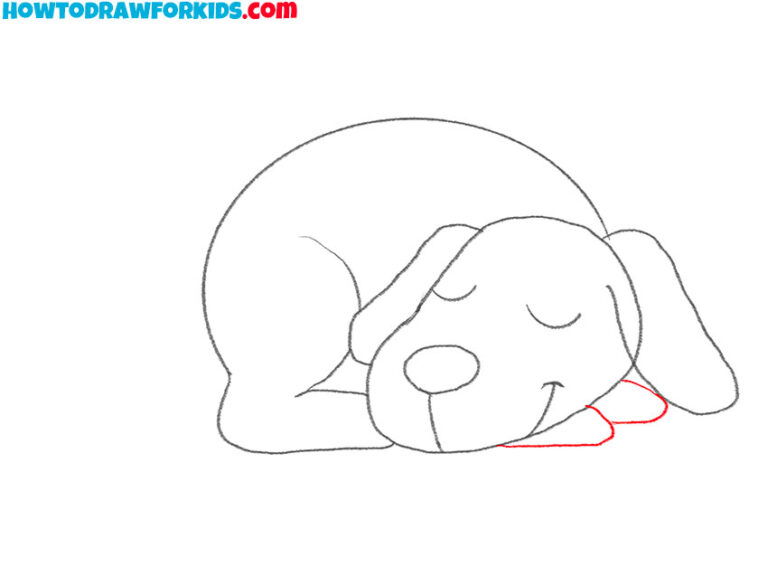 How to Draw a Sleeping Dog - Easy Drawing Tutorial For Kids