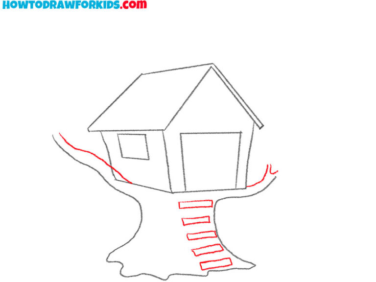 How to Draw a Treehouse - Easy Drawing Tutorial For Kids
