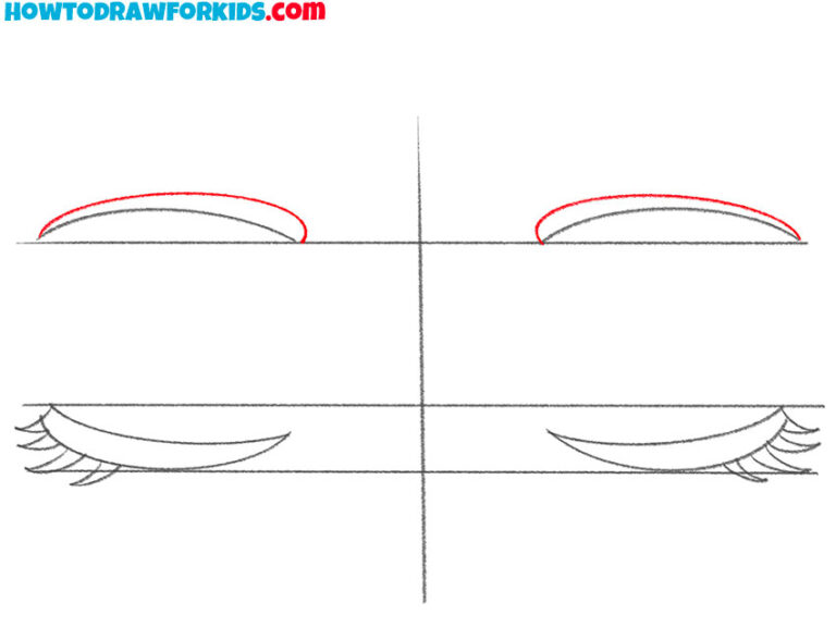 How to Draw Closed Anime Eyes - Easy Drawing Tutorial For Kids
