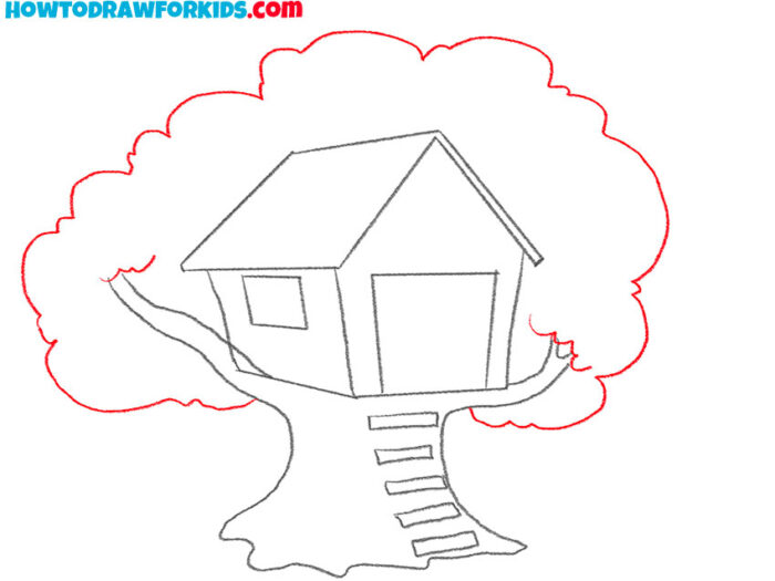 How to Draw a Treehouse - Easy Drawing Tutorial For Kids