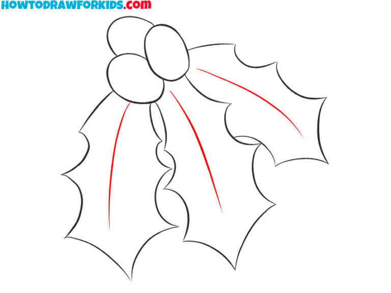 How to Draw Mistletoe - Easy Drawing Tutorial For Kids