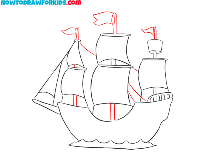 How to Draw a Pirate Ship - Easy Drawing Tutorial For Kids