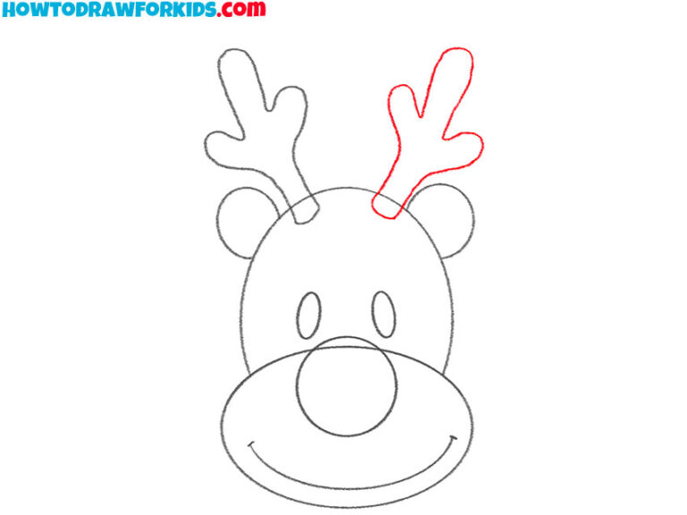 How to Draw Rudolph Face - Easy Drawing Tutorial For Kids