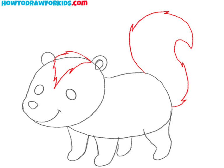 How to Draw a Skunk - Easy Drawing Tutorial For Kids