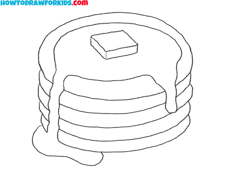 How to Draw Pancakes - Easy Drawing Tutorial For Kids