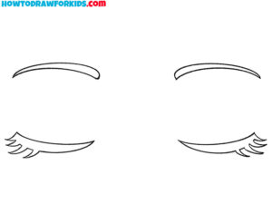How to Draw Closed Anime Eyes - Easy Drawing Tutorial For Kids